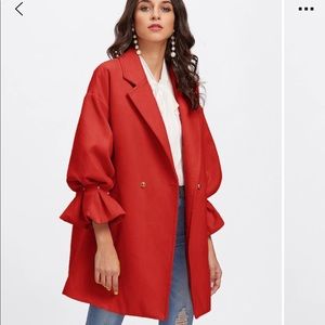 Jackets & Coats | Drop Shoulder Pearl Detail Ruffle Cuff Coat | Poshmark